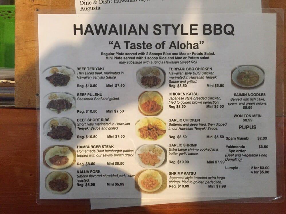 Menu at Hawaiian Style BBQ, Augusta