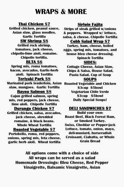 Menu at Raider Ridge Cafe, Durango, 509 E 8th Ave