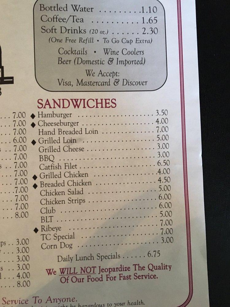 Menu at TC's Restaurant & Tavern, Battle Ground