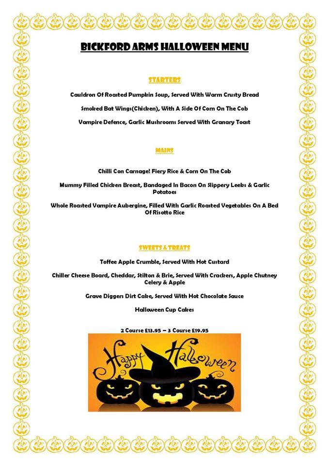 Menu at The Bickford Arms pub & bar, England