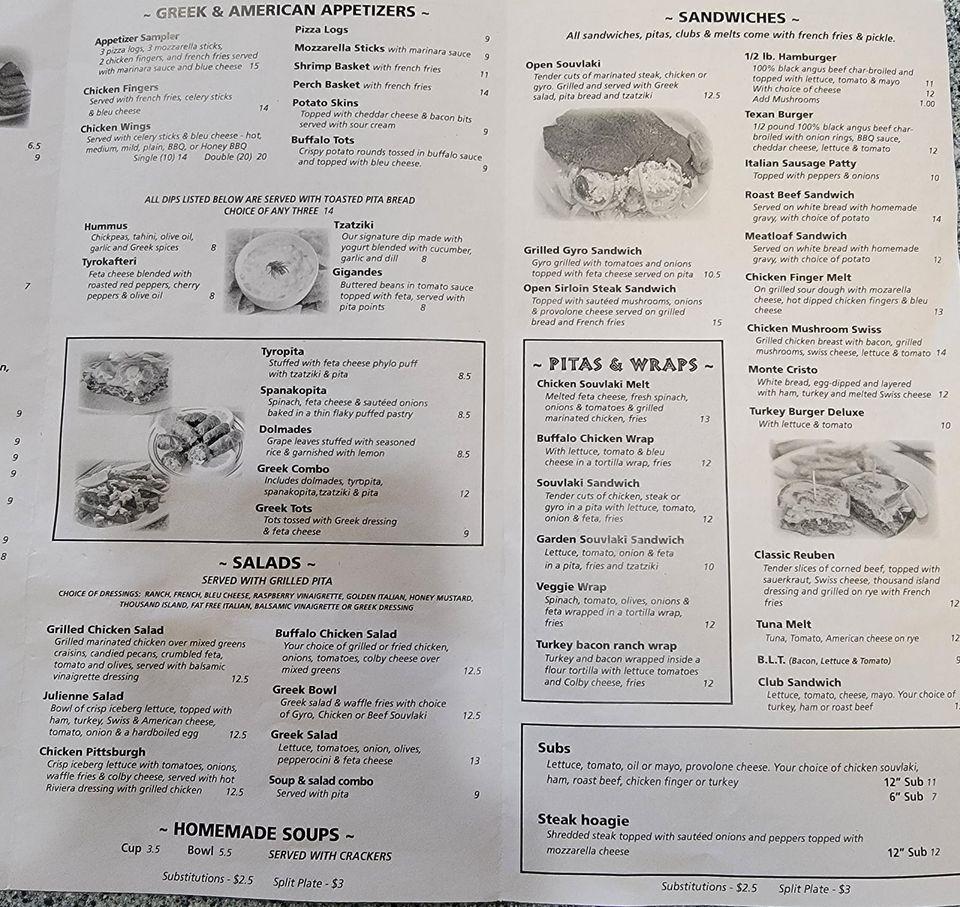 Menu at Tom's Family Restaurant, Irving, 935 Allegany Rd