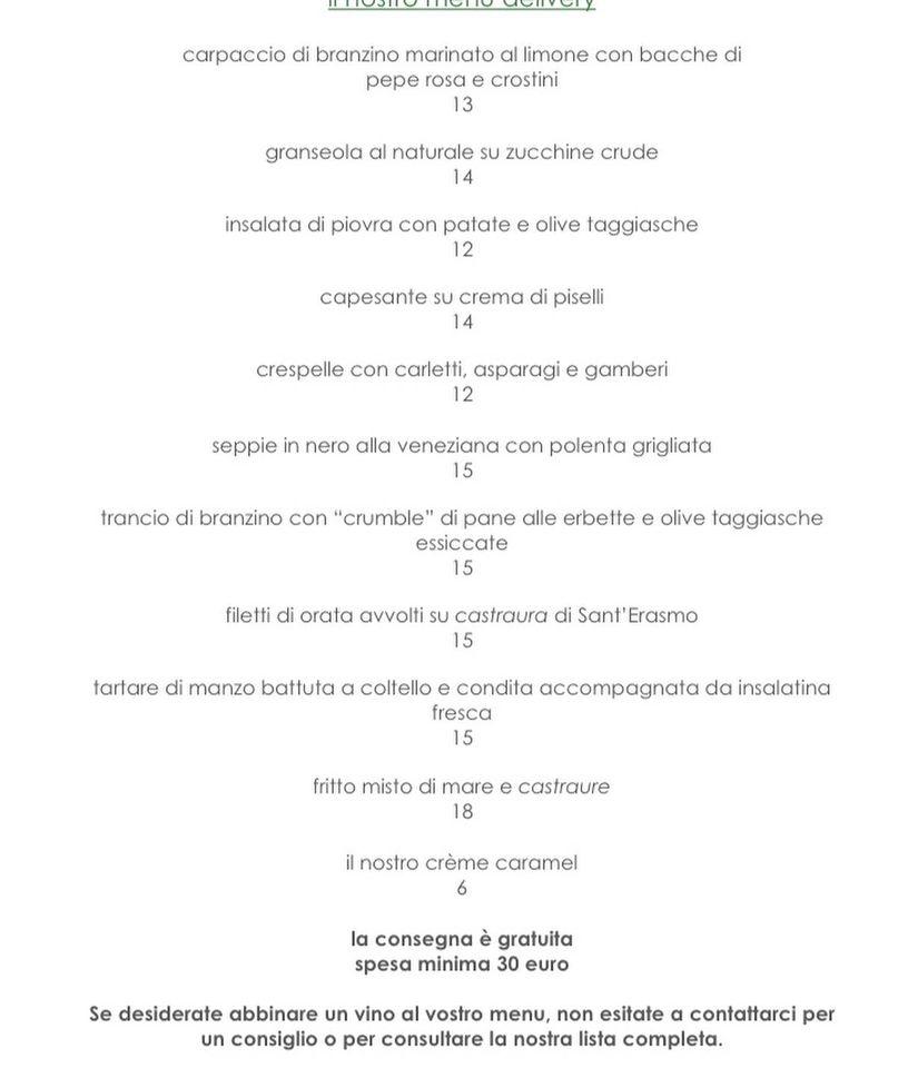 Menu da Trattoria da Ignazio ristorante, Venezia