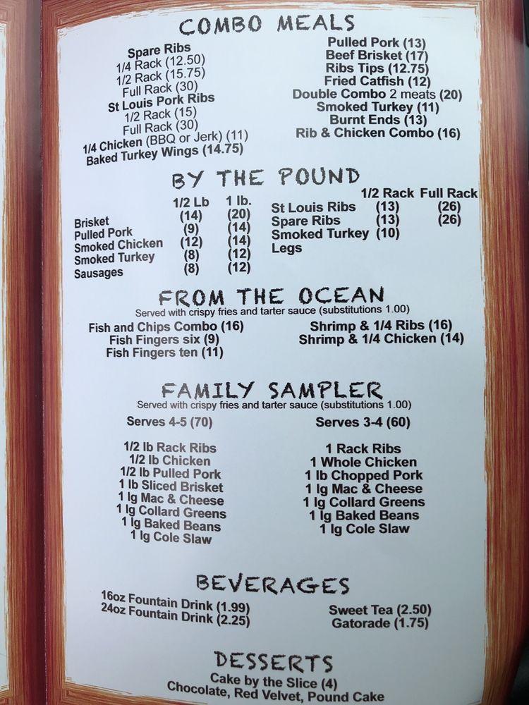 Carta de Mr. Cobbs BBQ & Wings, Miami Gardens