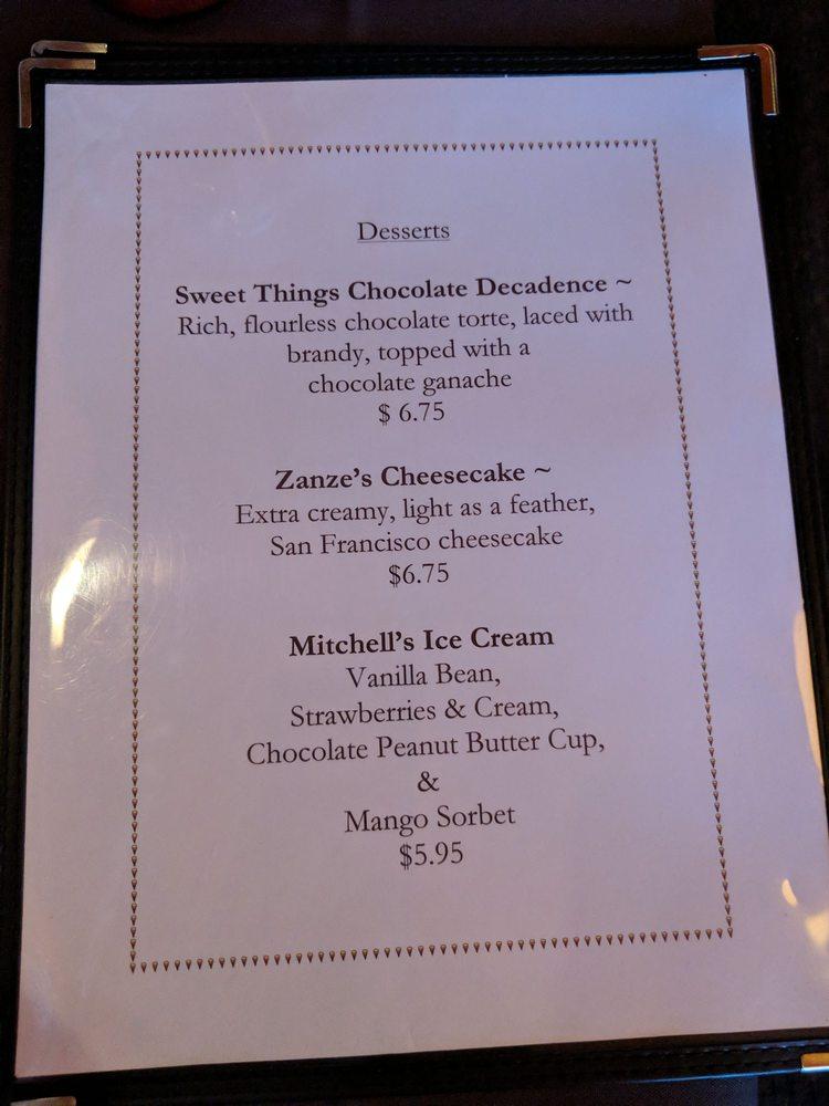 Menu at Pacific Cafe, San Francisco