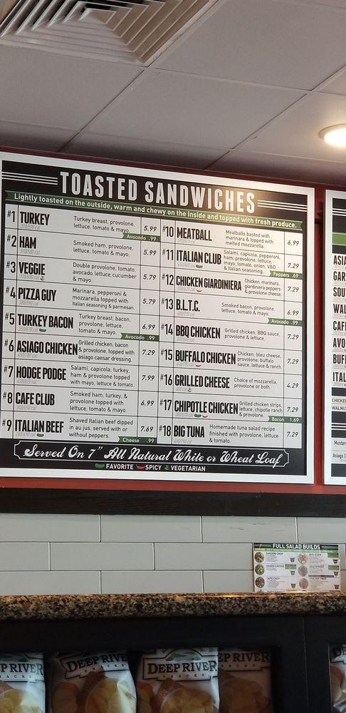 Menu at Pickleman's Gourmet Cafe, Rogers