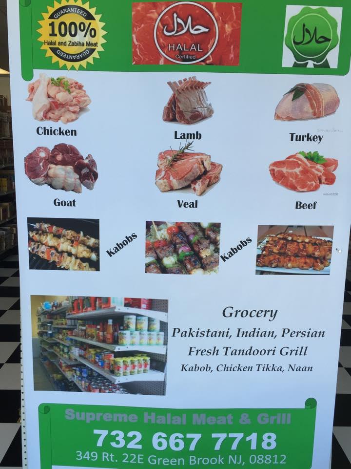 Menu at Supreme Halal Meat & Grill restaurant, Green Brook Township ...