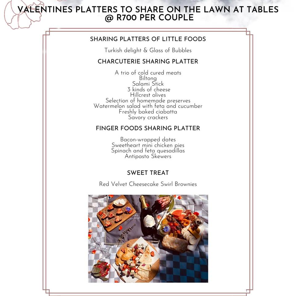 Menu at Tables at Nitida restaurant, Cape Town