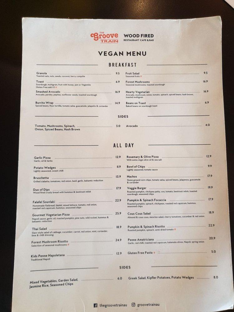 Menu at The Groove Train Kawana Waters pizzeria, Buddina, 565/119 Point ...
