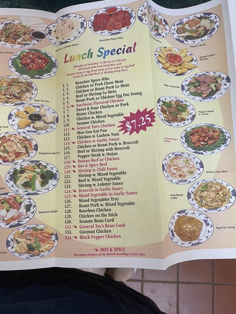 Menu at Chan's restaurant, Hernando