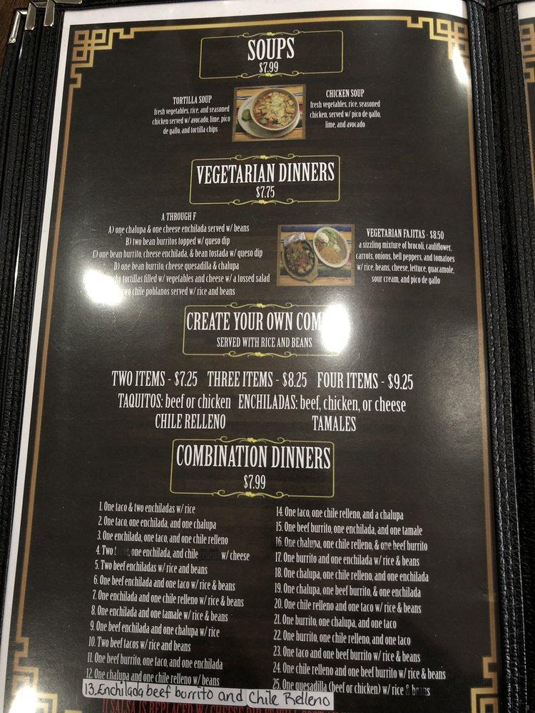Menu at Las Brisas Authentic Mexican Restaurant, Pevely
