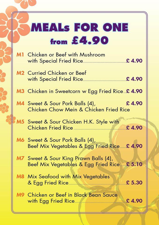 Menu at Surbiton Chinese Takeaway fast food, Surbiton