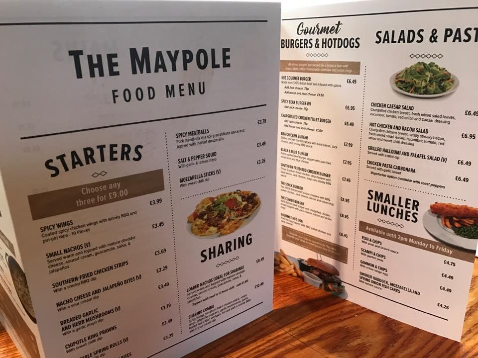 Menu at Maypole pub & bar, Ossett