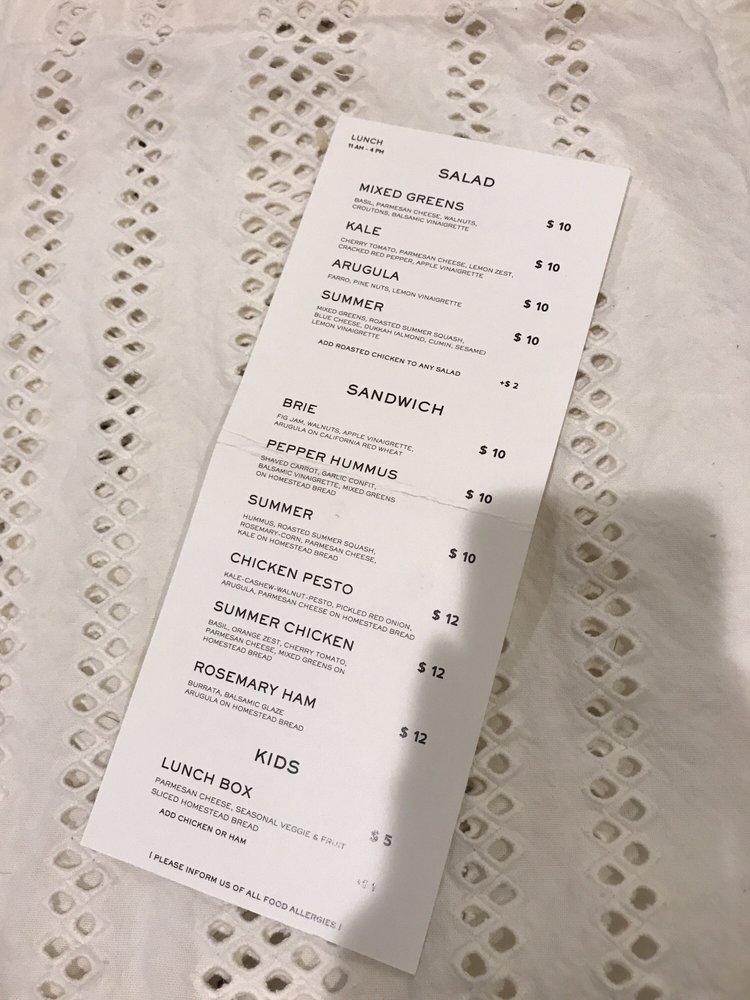 Menu at FARM & FLOUR cafe, Benicia