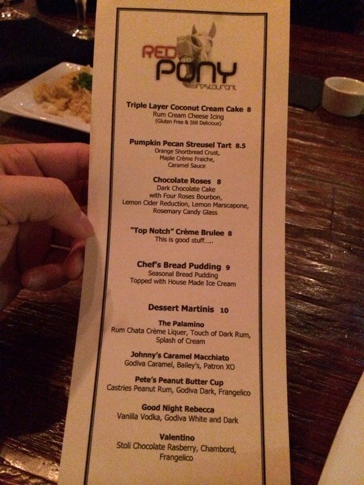 Menu at Red Pony pub & bar, Franklin, 108 Bridge St