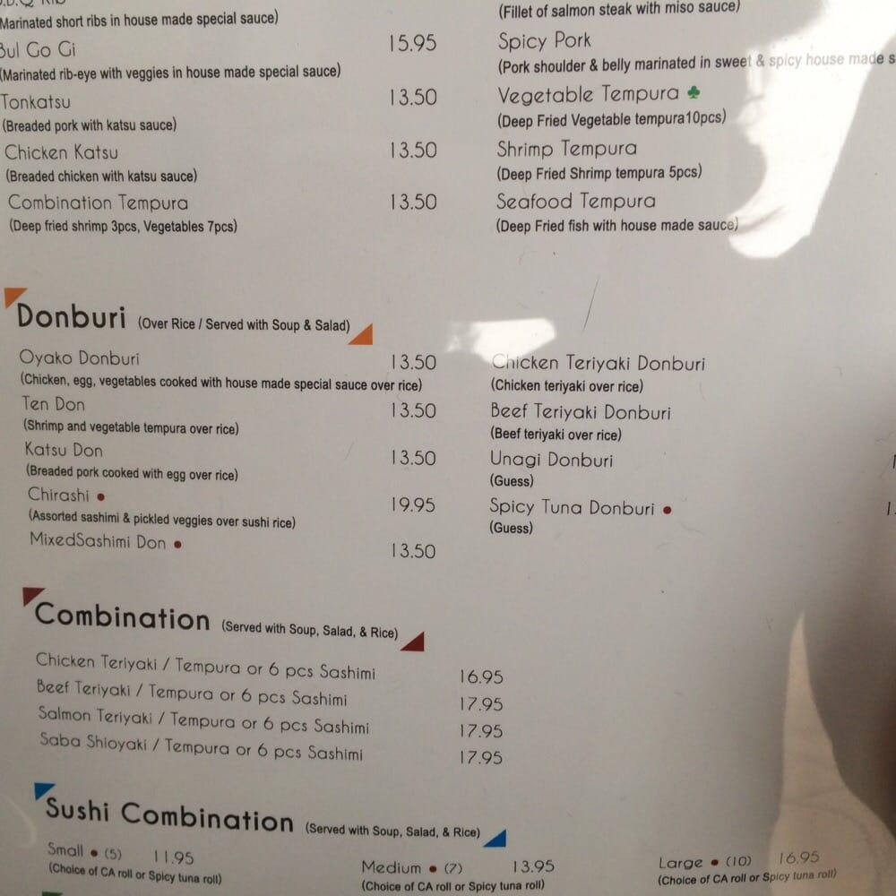 Menu at Arigato Sushi restaurant, Salinas