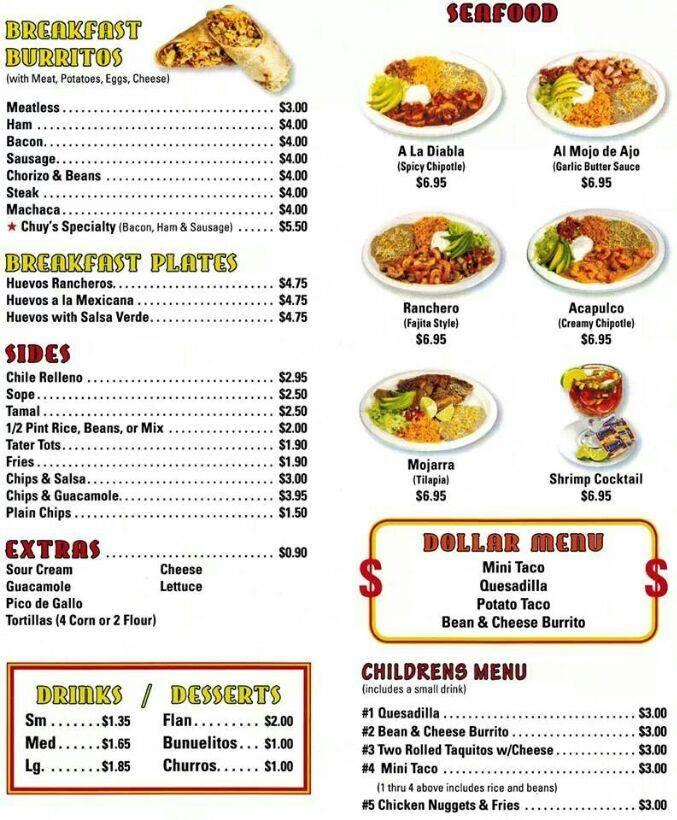 Menu at Don Ladis Taco Shop restaurant, Gresham