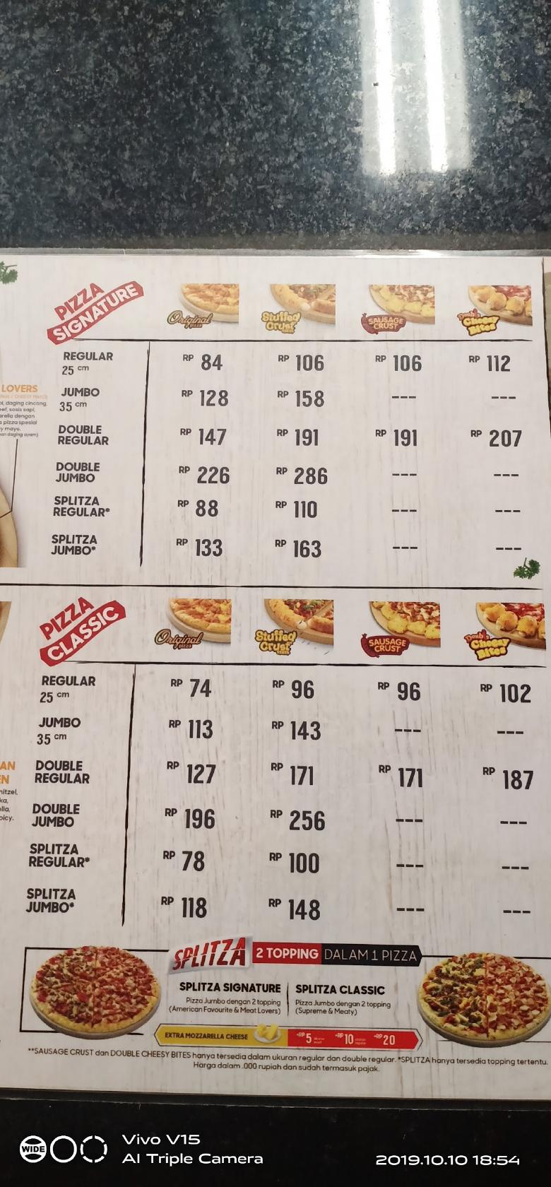 Menu at Pizza Hut Delivery - PHD Indonesia pizzeria, Bandung, Jl. Raya ...