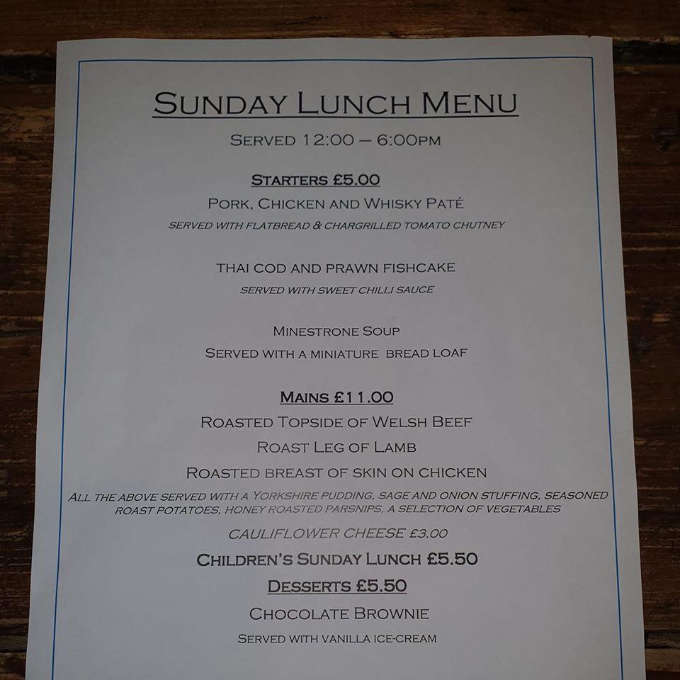 Menu at The Tilman pub & bar, Barmouth