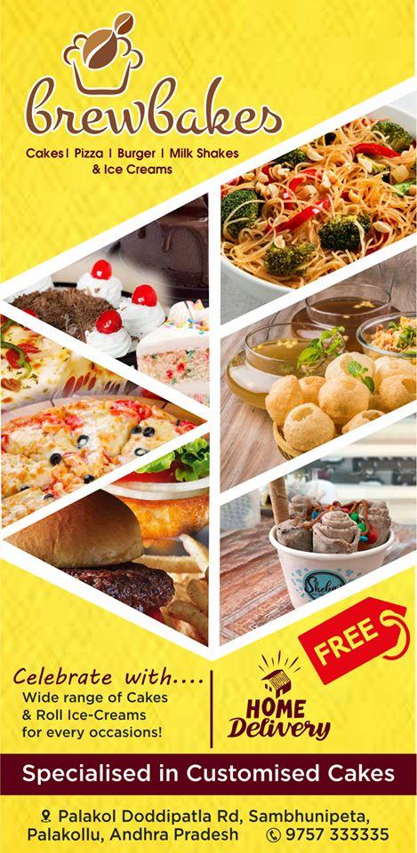 Menu at Brewbakes, Palakollu