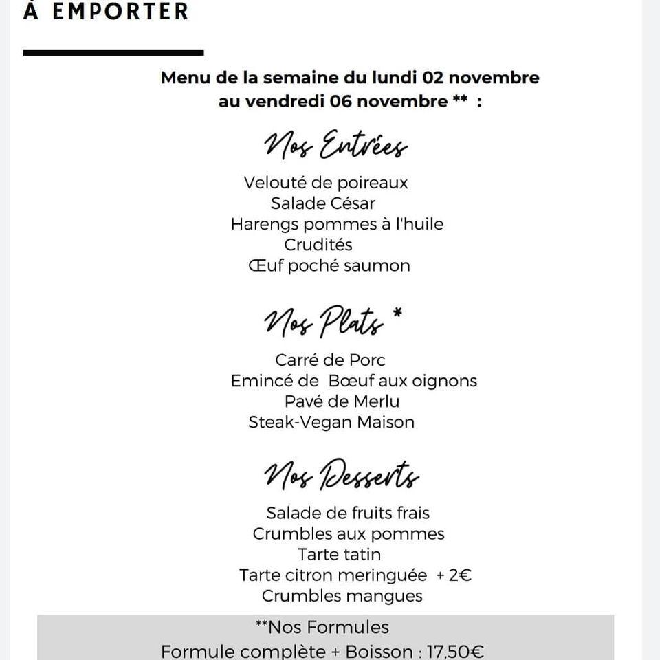 Menu at CHEZ CAMILLE restaurant, Orsay
