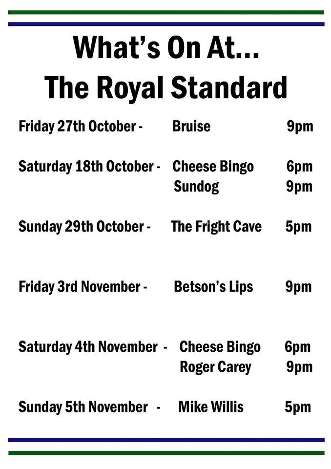 Menu at Royal Standard pub & bar, Hastings, E Beach St