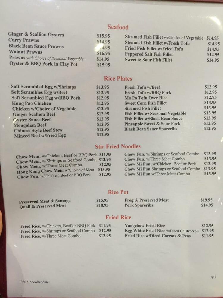 Menu at Lucky Chances Casino restaurant, Colma