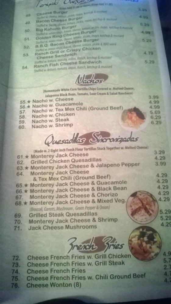 Menu at Golden Village restaurant, New York City