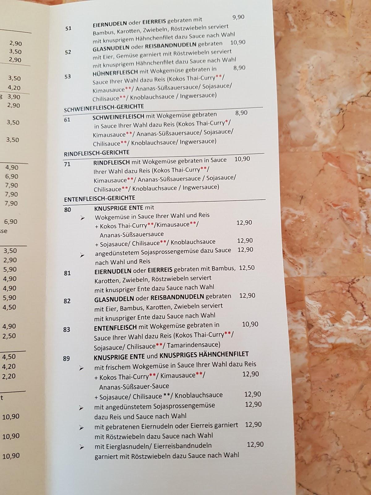 Speisekarte von Restaurant Mai Tai, Meitingen
