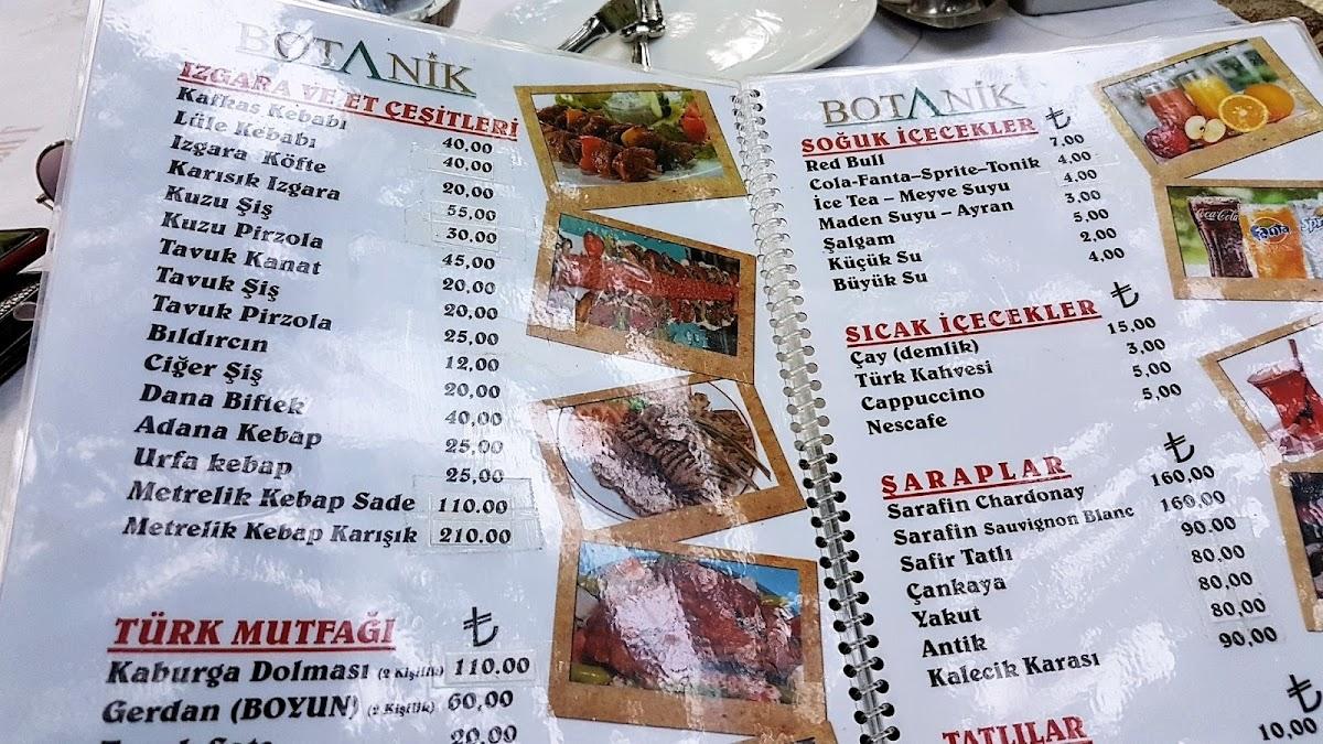 Menu at Botanik Restaurant, Turkey, Ulupınar Mah Merkez Sok