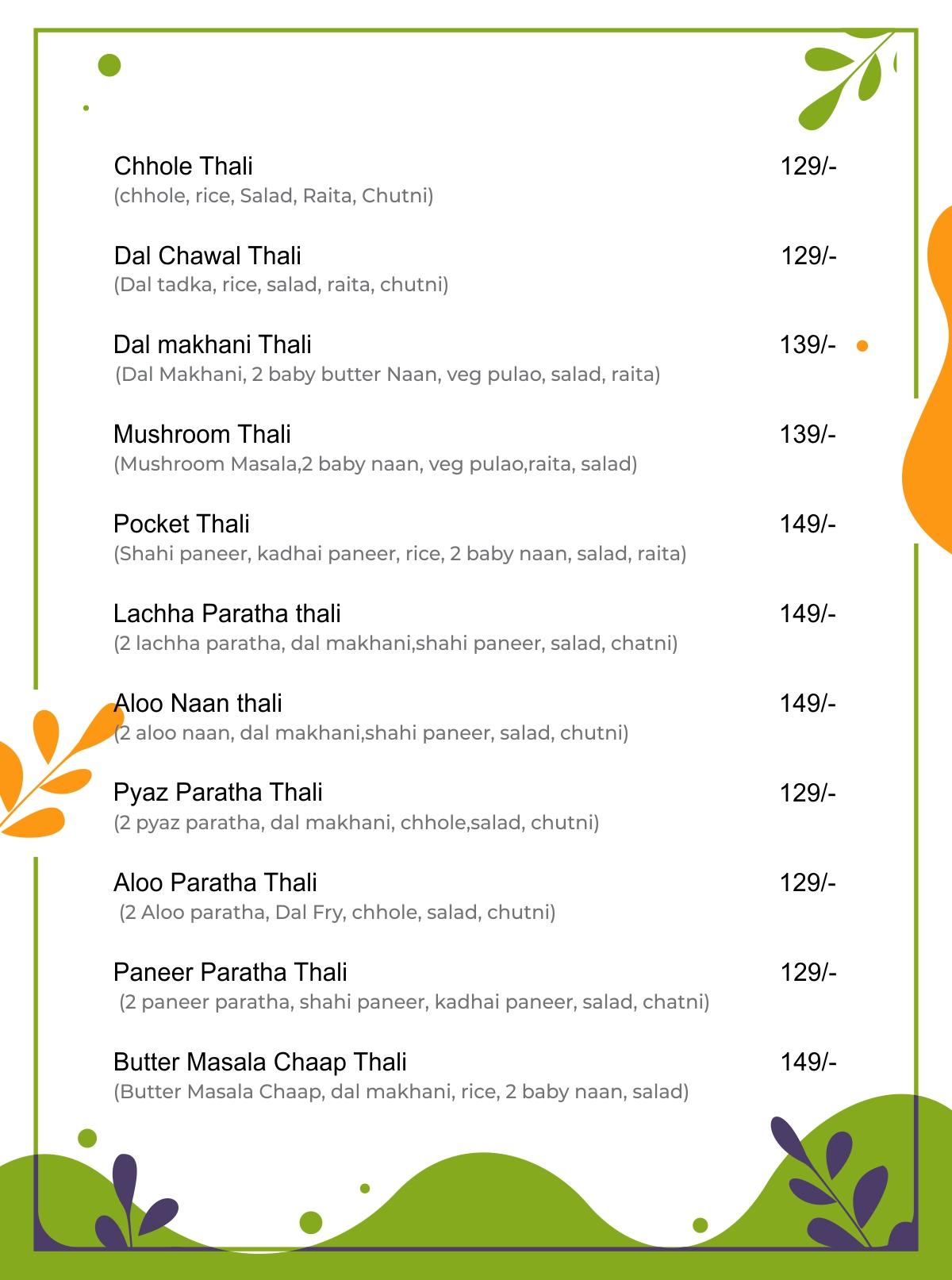 Menu at KINGS OF THALI, Noida