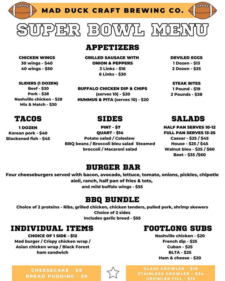 Menu at Mad Duck Craft Brewing Co pub & bar, Fresno