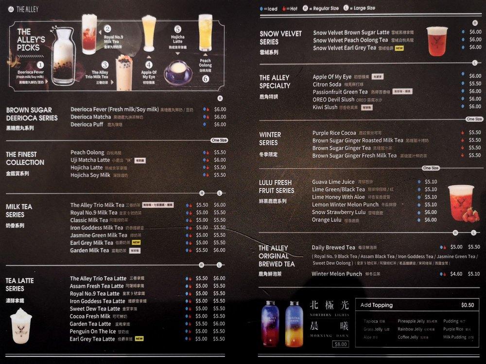 Menu at The Alley, Toronto, 382 Yonge St Unit 1