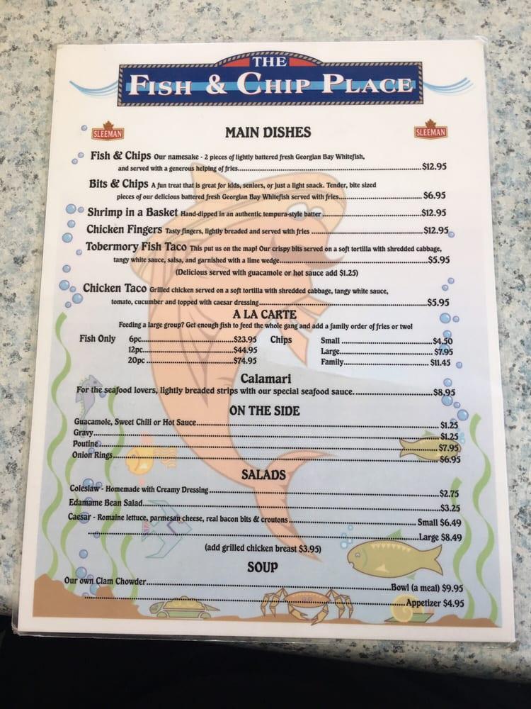 Menu at The Fish & Chip Place restaurant, Tobermory