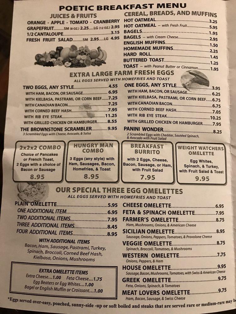 Menu at Brown Stone House Restaurant, Hamden, Whitney Ave