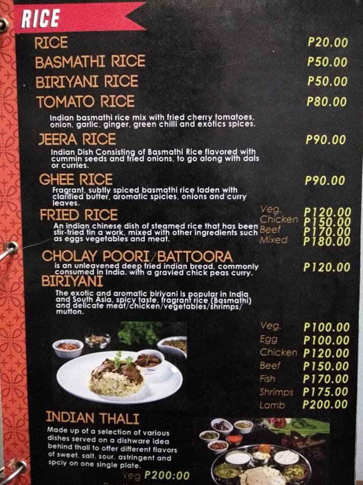 Menu at Namaskar Ji restaurant, Koronadal City