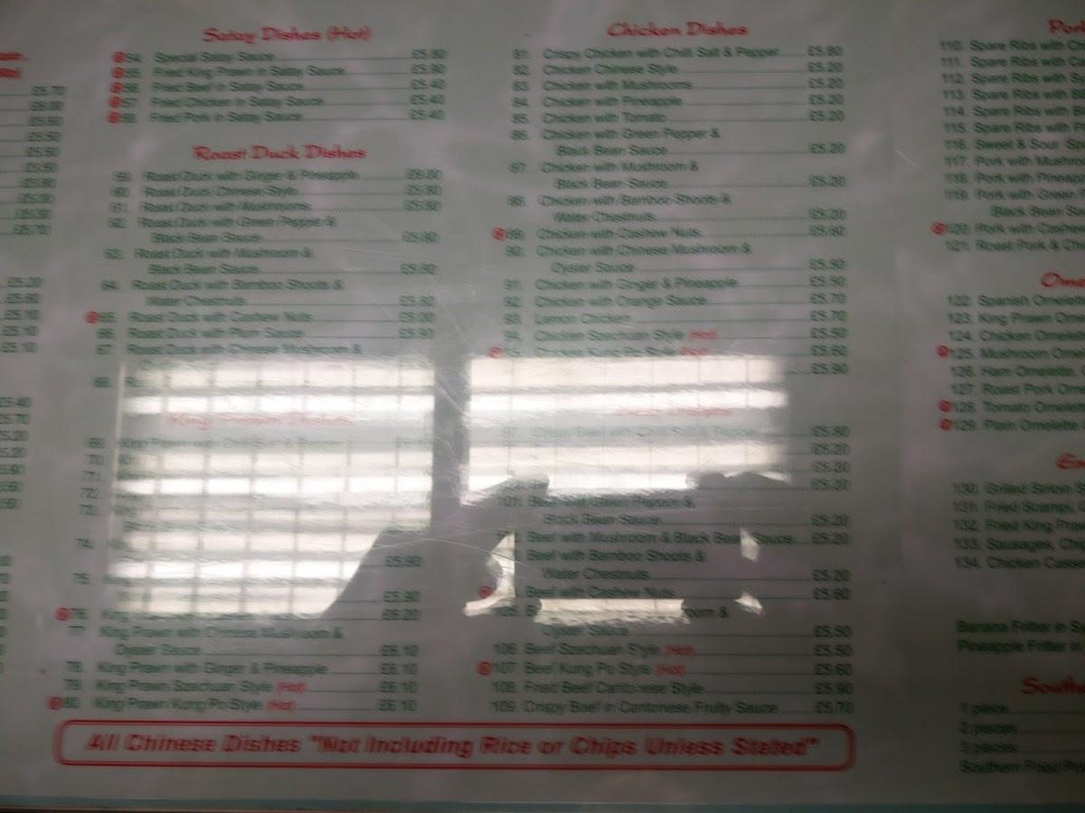 Menu at Tasty Chinese fast food, Telford