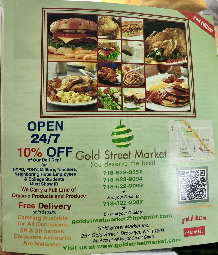 Menu at Gold Street Market, New York City, 257 Gold St