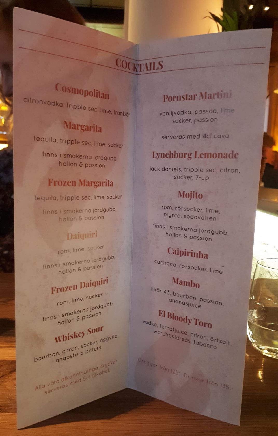 Menu at HEAT Helsingborg restaurant, Helsingborg