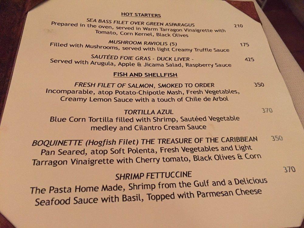 Menu at Peter's Restaurante, Cancún, Avenida Bonampak Mz 11 Lt 71-72
