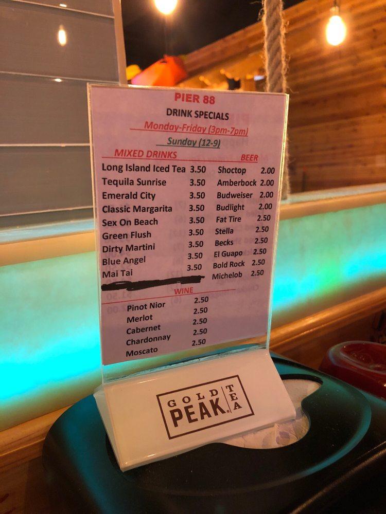 Menu at Pier 88 pub & bar, Hampton