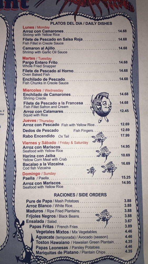 Menu at Bahamas Fish Market & Restaurant, Miami