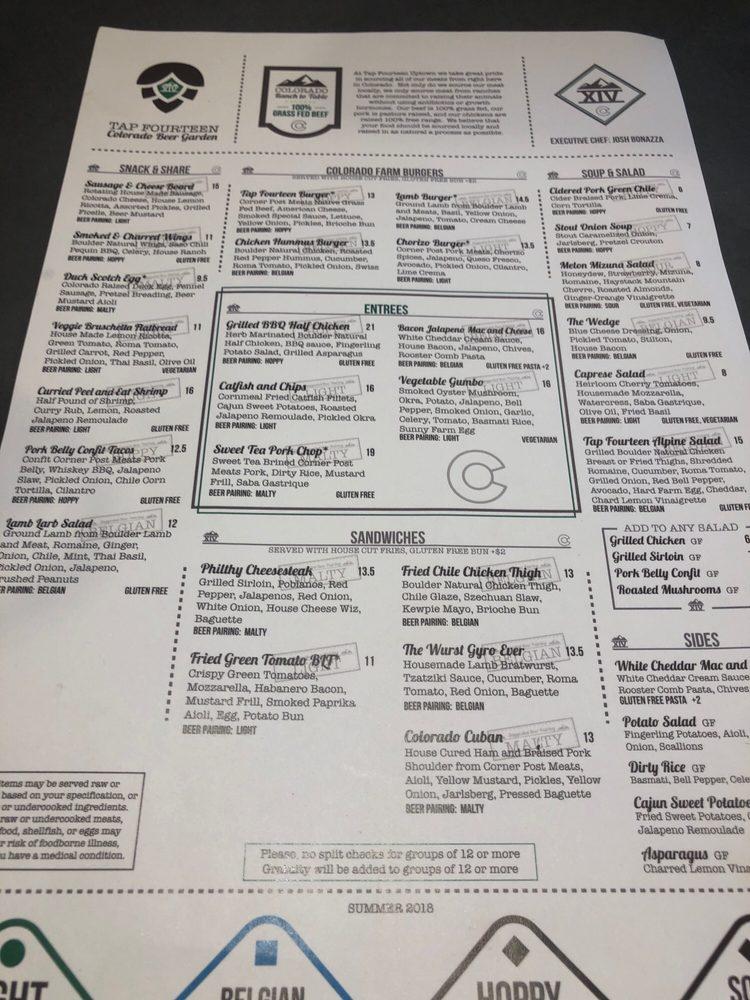 Menu at Colorado Campfire pub & bar, Denver