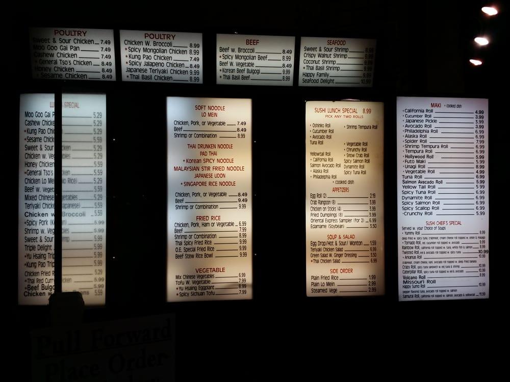 Menu at Orient Restaurant Express, Jonesboro