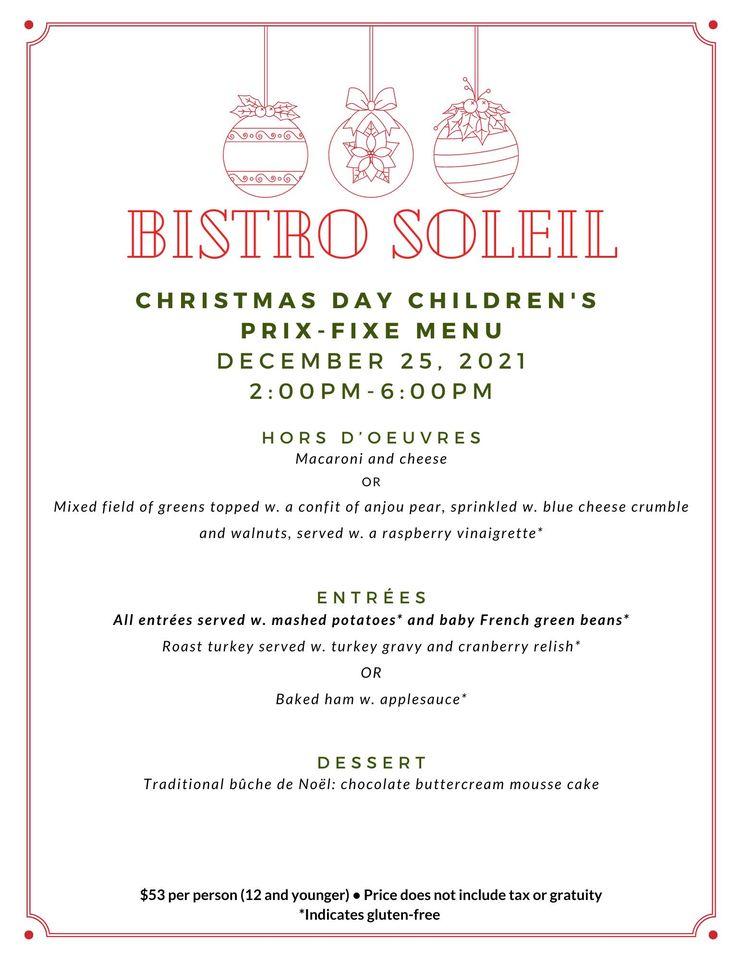 Menu at BISTRO SOLEIL AT THE OLDE MARCO INN desserts, Marco Island