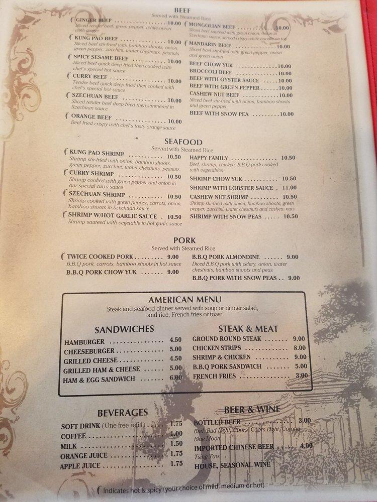 Menu at Golden Village Restaurant, Milton-Freewater
