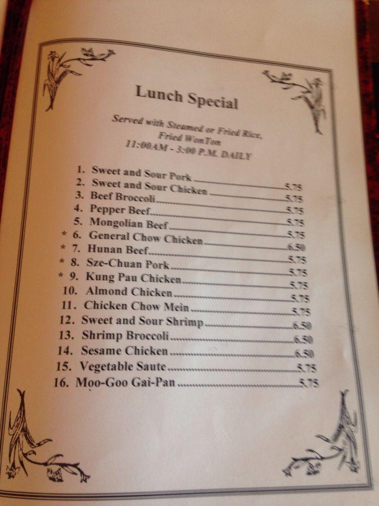 Menu at King Dragon restaurant, Gallup