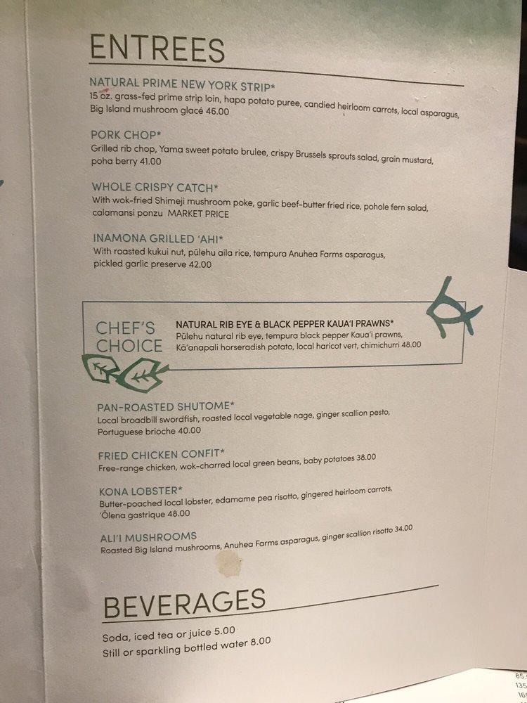 Menu at Mauka Makai restaurant, Lahaina