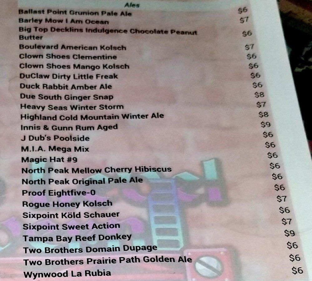 Menu at Tenth Level Tavern pub & bar, Oakland Park