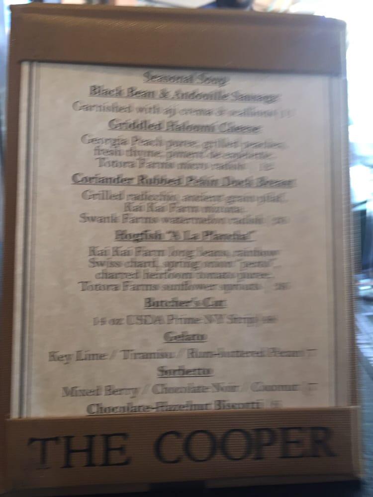 Menu at The Cooper pub & bar, Palm Beach Gardens