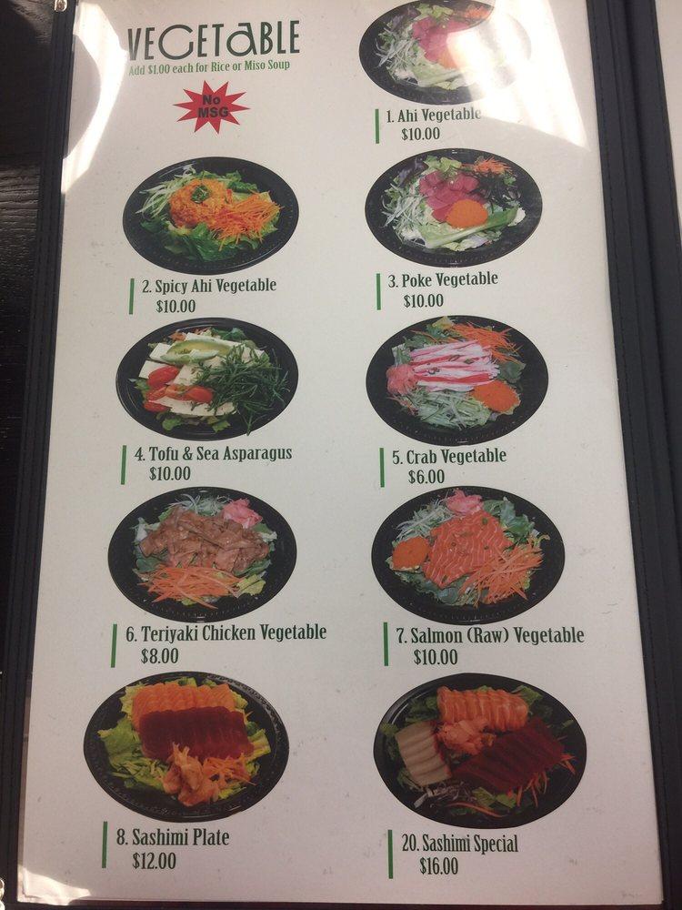 Menu at Ahi and Vegetable - Kapalama restaurant, Honolulu, Dillingham Blvd